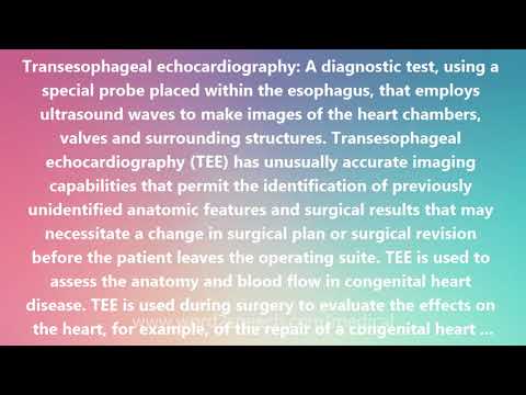 Transesophageal echocardiography - Medical Definition and Pronunciation