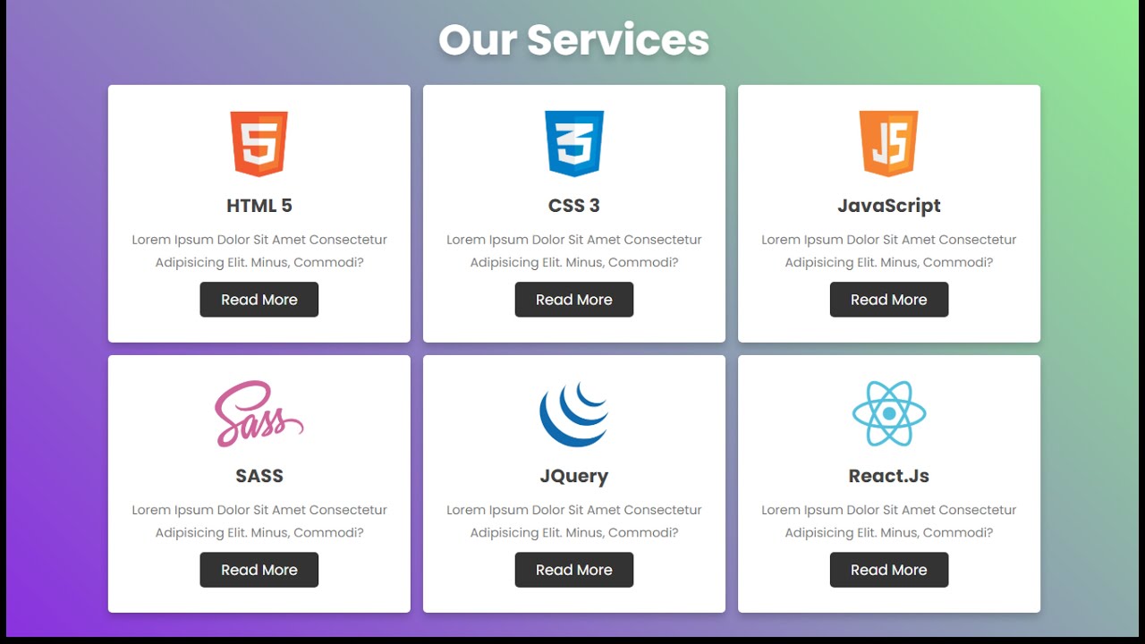 Responsive Service Box Using CSS Grid Layout