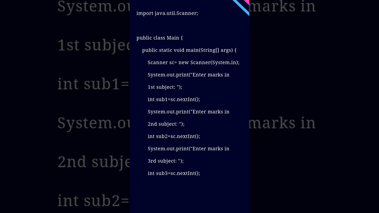 Java program to calculate percentage. #computerscience #java #coding