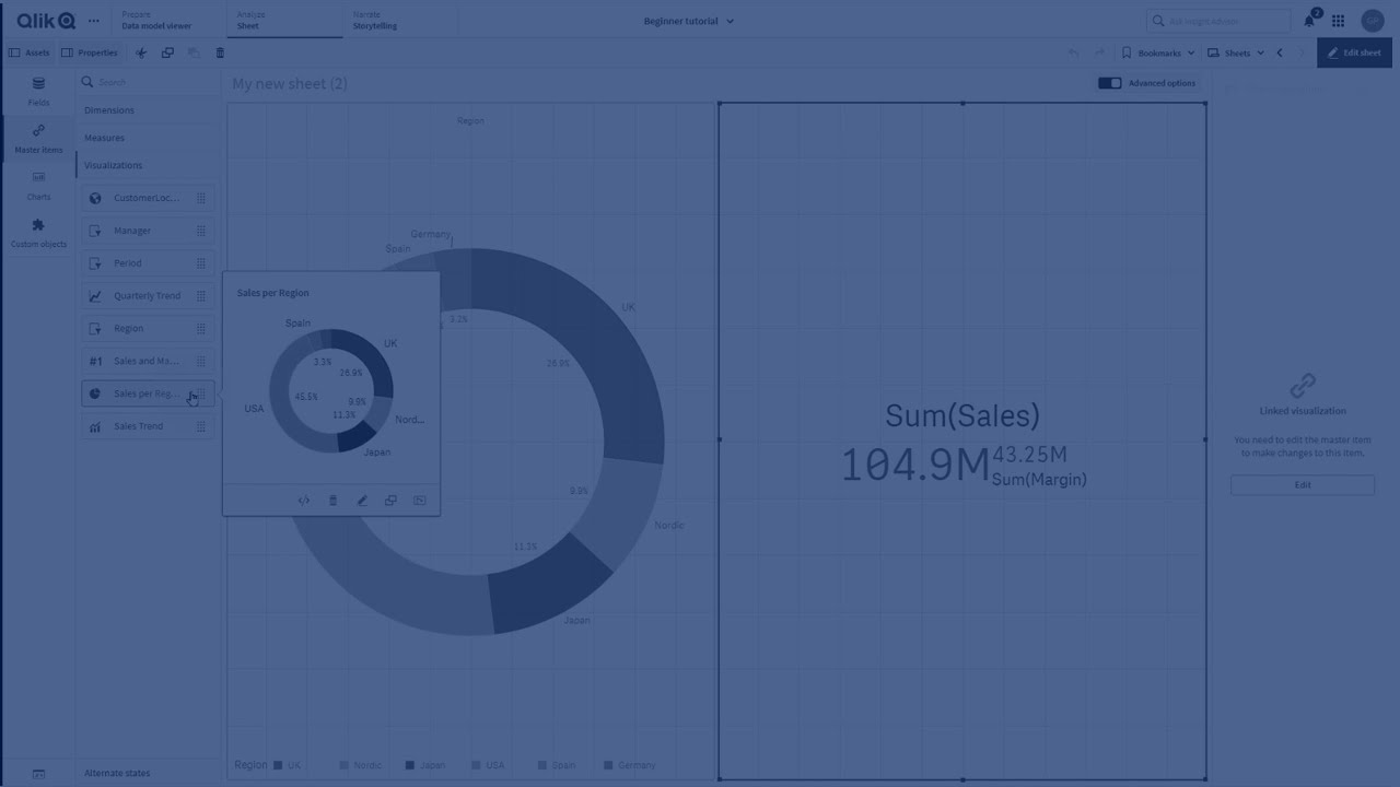 Working with master visualizations