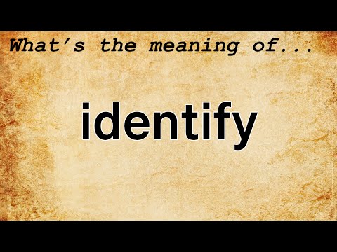 Identify Meaning : Definition of Identify