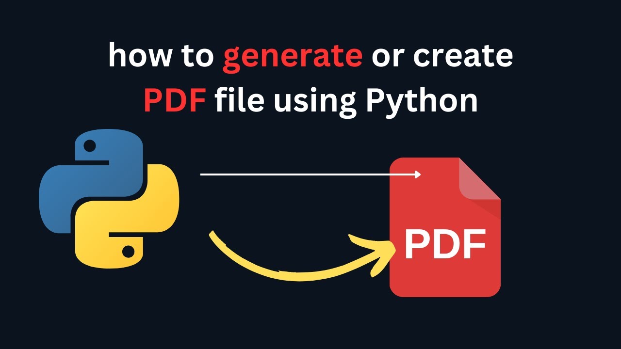 how to generate or create PDF file using Python