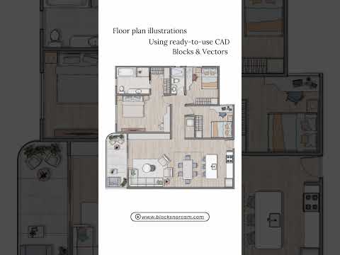 💻🖌️ Create floor plan illustration with ready-to-use AutoCAD Blocks.