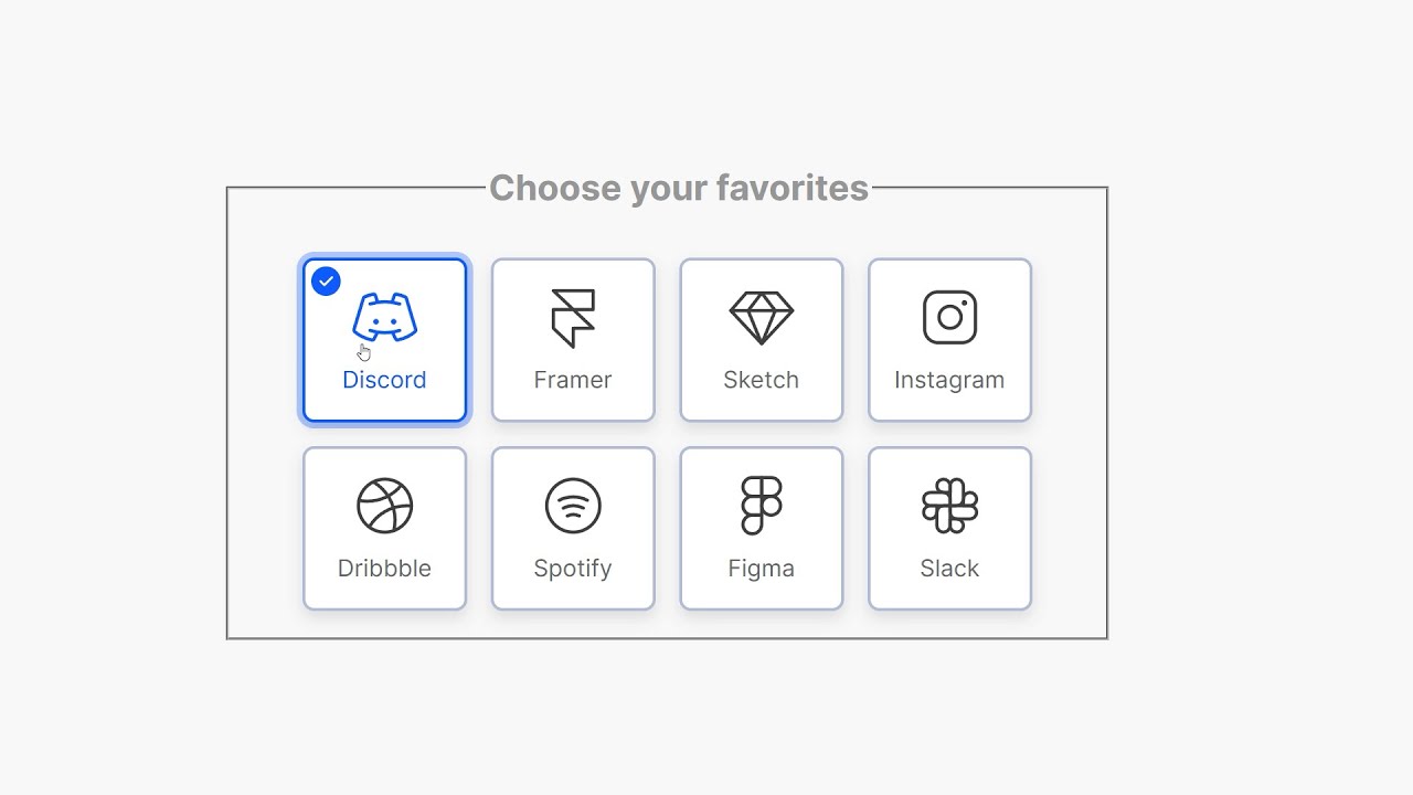 Checkbox group styled as tiles
