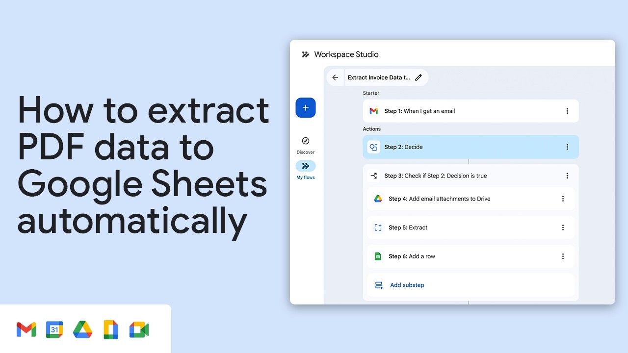 Google Workspace Studio: Extract PDF Data to Sheets Automatically