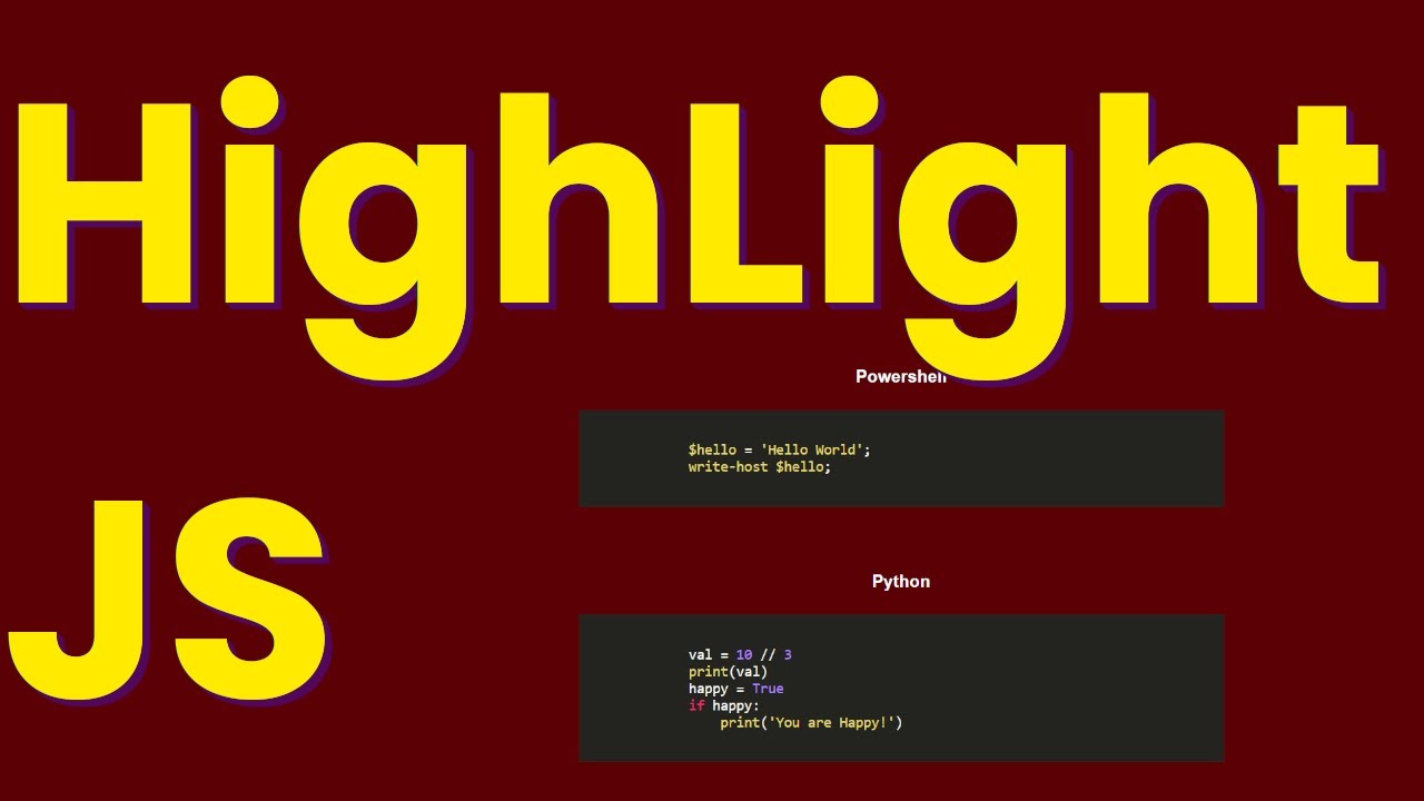 Html Css JavaScript HighLight-Js.