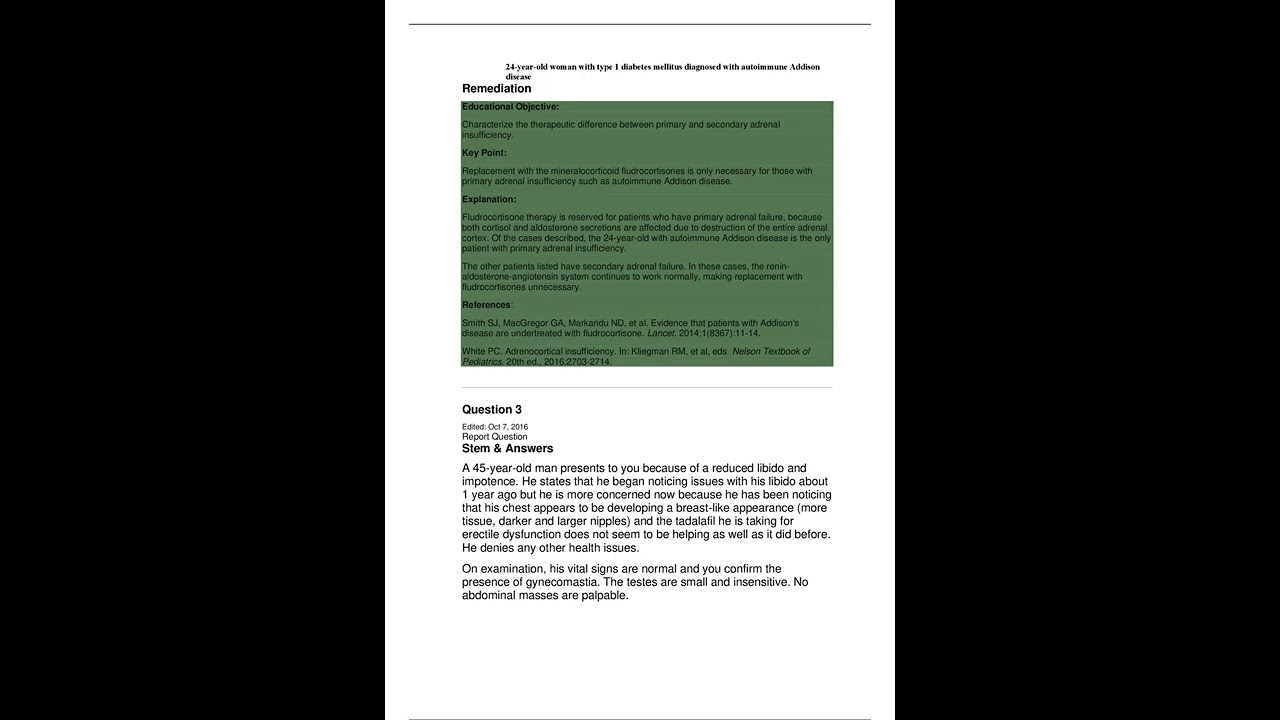 Endocrinology and Mental Health Med Challenger Chapter Exam Complete study guide test bank