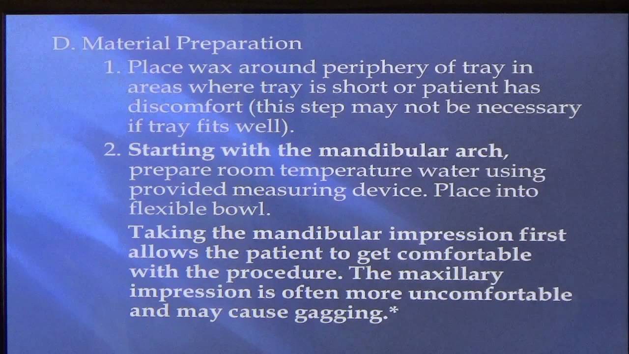 Lab 106 Alginate Impressions Laboratory Materials and Techniques