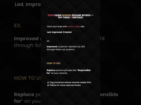3 Resume Words That Instantly Boost Your Chances of Getting Hired! #shortsfeed #viralvideo #jobs