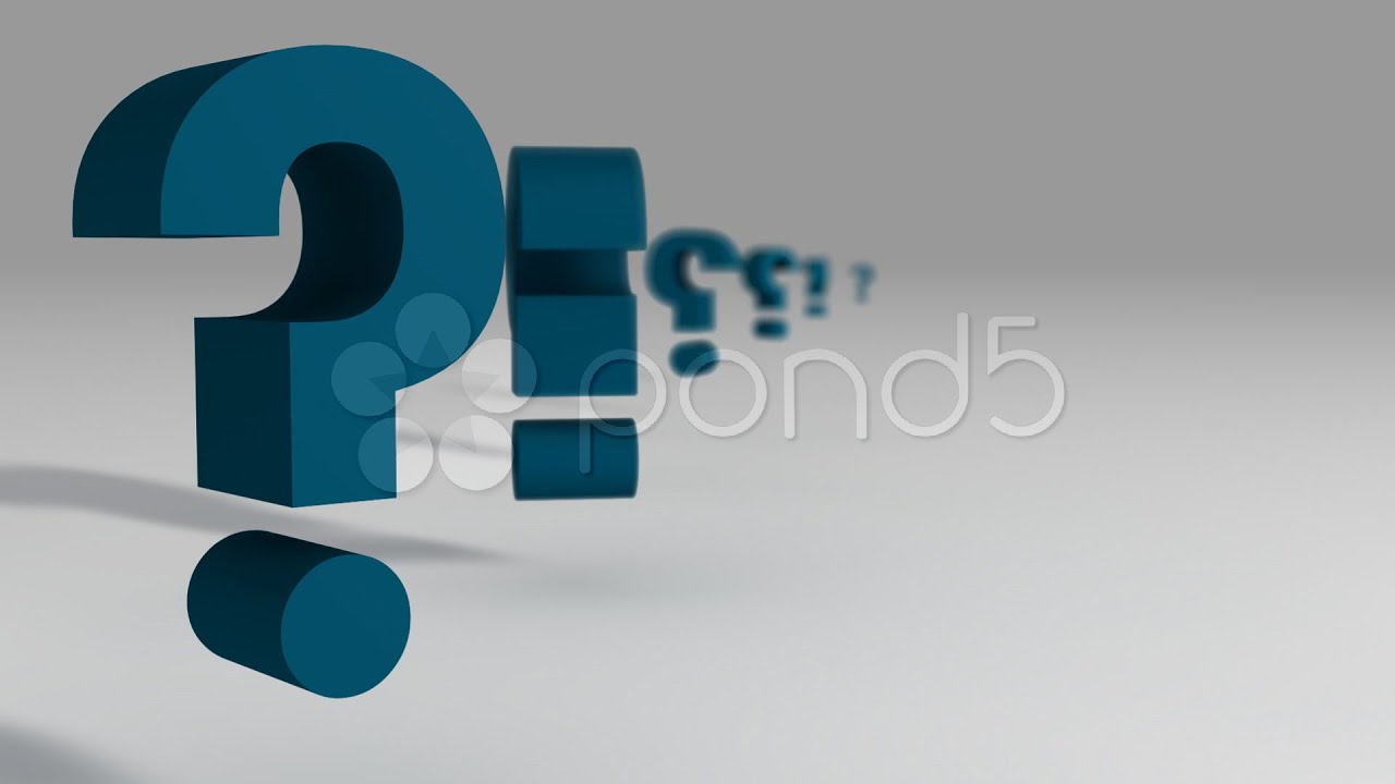 Dark Blue Question Mark Spinning In 3D Space - Loopable. Stock Footage