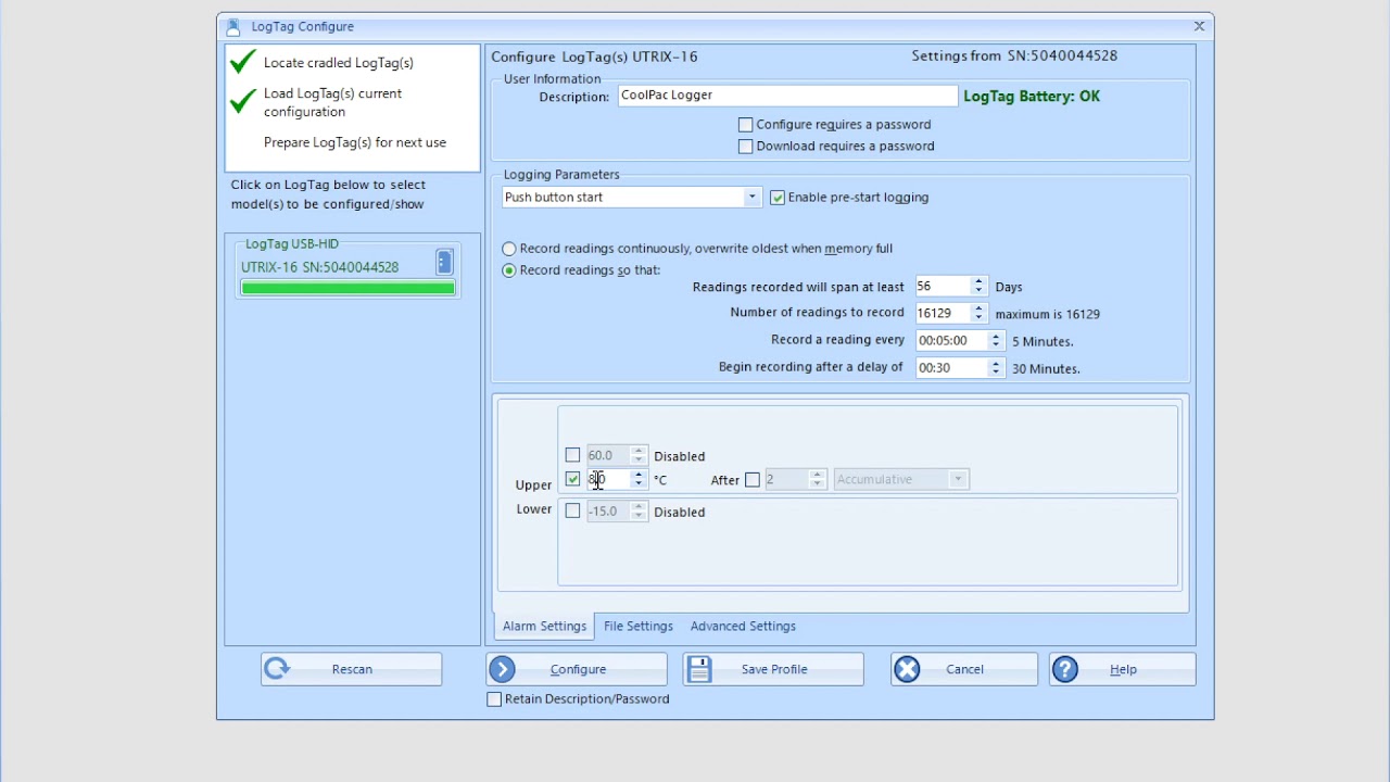 LogTag | Configure UTRIX-16