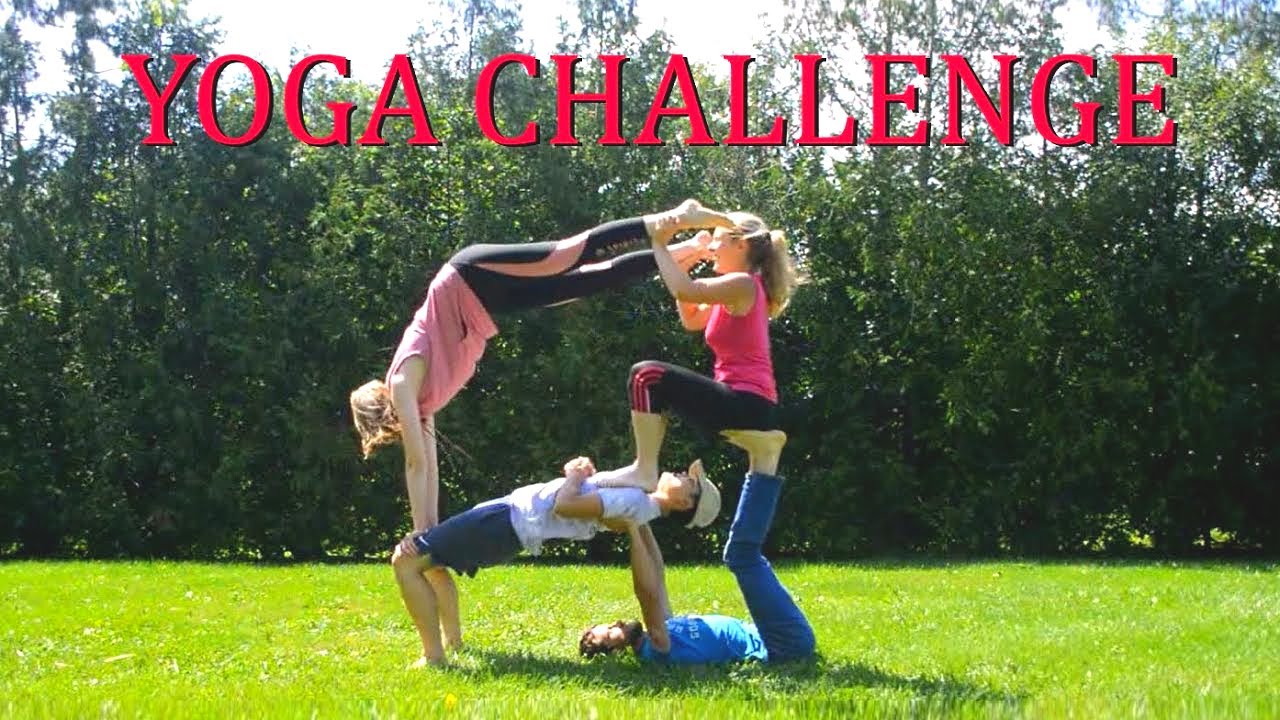 Trying FOUR Person Yoga Poses!