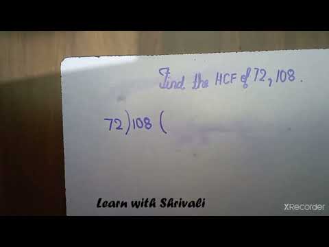 HCF of 72 & 108