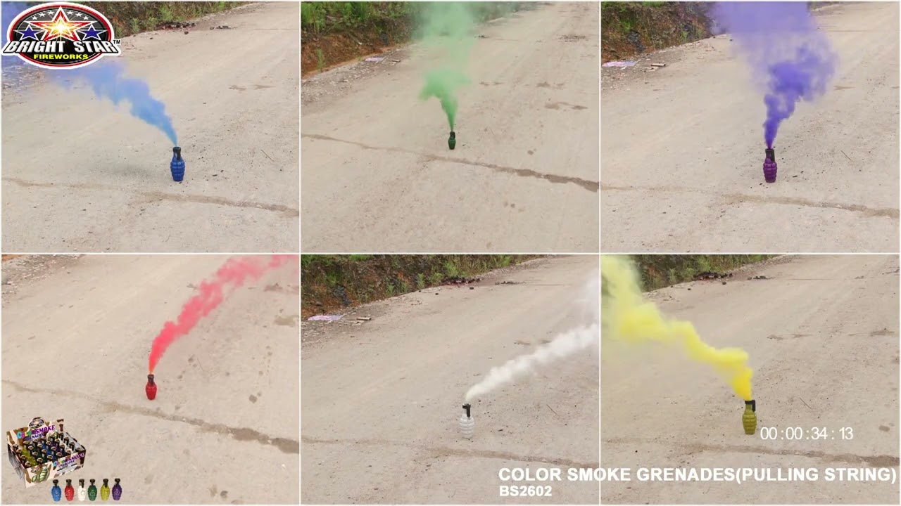 Color Smoke Grenades Pull String - Bright Star Fireworks - Novelty - BS2602