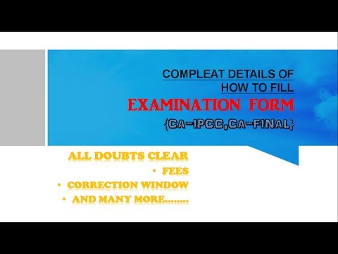 Procedure to fill examination form of CA ipcc / intermediate and final | Hindi |