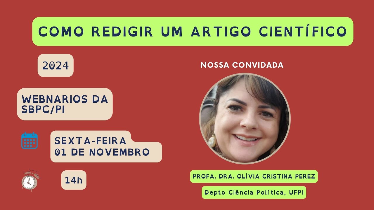 Webinários da SBPC/PI : Como Redigir um Artigo Científico