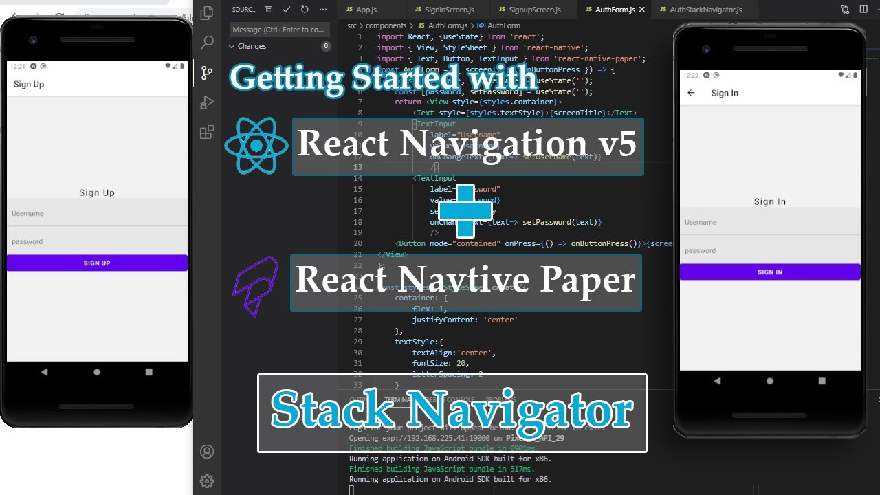 Getting Started with React Navigation v5 and React Native Paper - Stack Navigator
