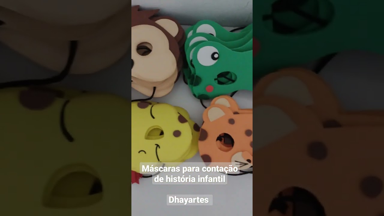 Máscaras animais para contação de história infantil