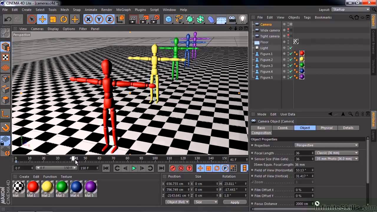 Cinema 4D Lite Tutorial | Adding, Adjusting, And Animating C4D Cameras