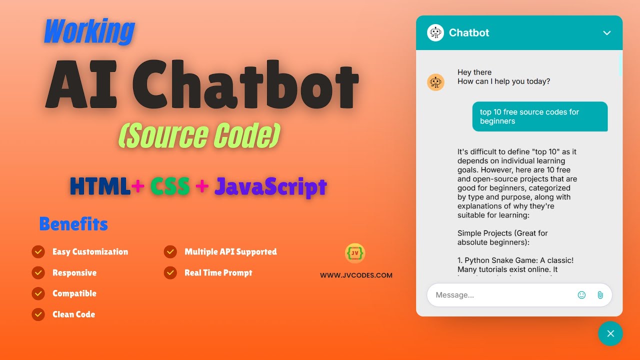 How to Create a Responsive AI Chatbot Using HTML CSS and JavaScript (Source Code)