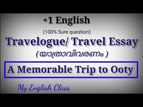 Travelogue format| Travel essay format|Plus one English exam| plus one English important questions