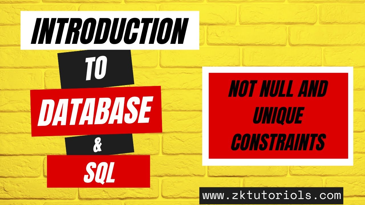 12 Not Null And Unique Constraints In SQL | SQL Course For Beginners
