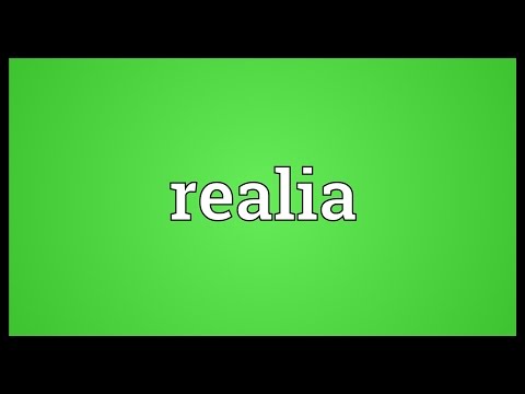 Realia Meaning