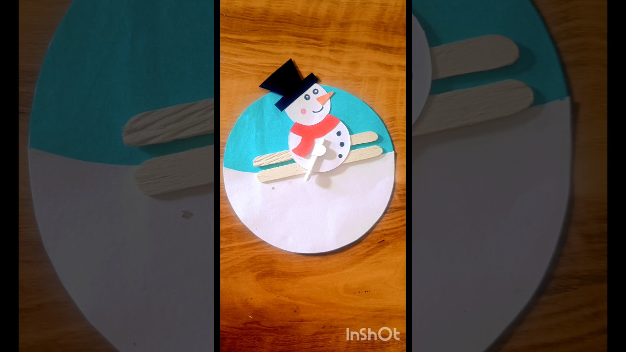 Snowman craft ☃️❄️⛄#easy #papercraft #Artistic.Strokes