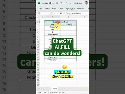 ChatGPT in Excel - Try out this new function AI.FILL