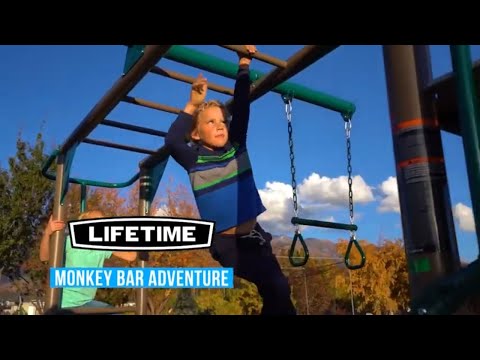 91028 Lifetime Monkey Bar Adventure Swing Set (Earthtone Color) Features Overview