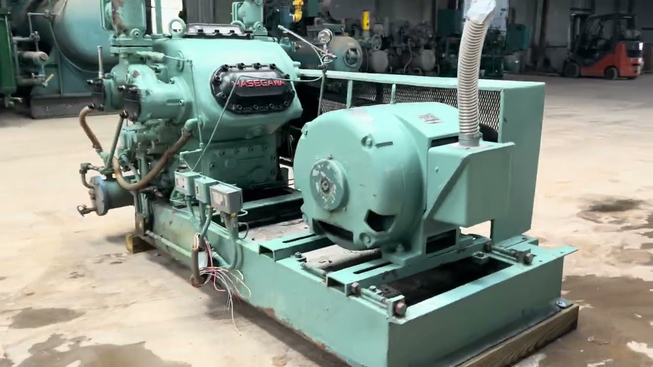 Hasegawa VML6A 6-Cylinder Reciprocating Compressor Package (100 HP 460 V, Belt Driven)