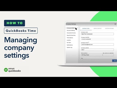 How to manage company settings in QuickBooks Time