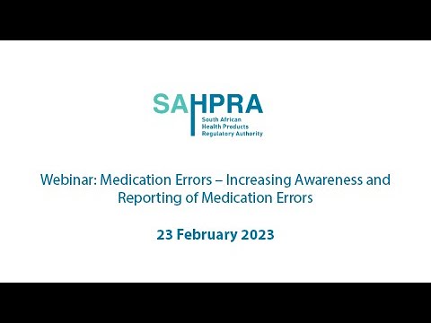 Webinar on Medication Errors – Increasing Awareness and Reporting of Medication Errors