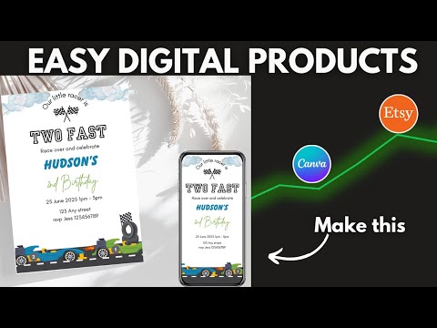 Make & Sell Kids Birthday Invitations on Etsy! 🎉 | Canva Tutorial for Beginners