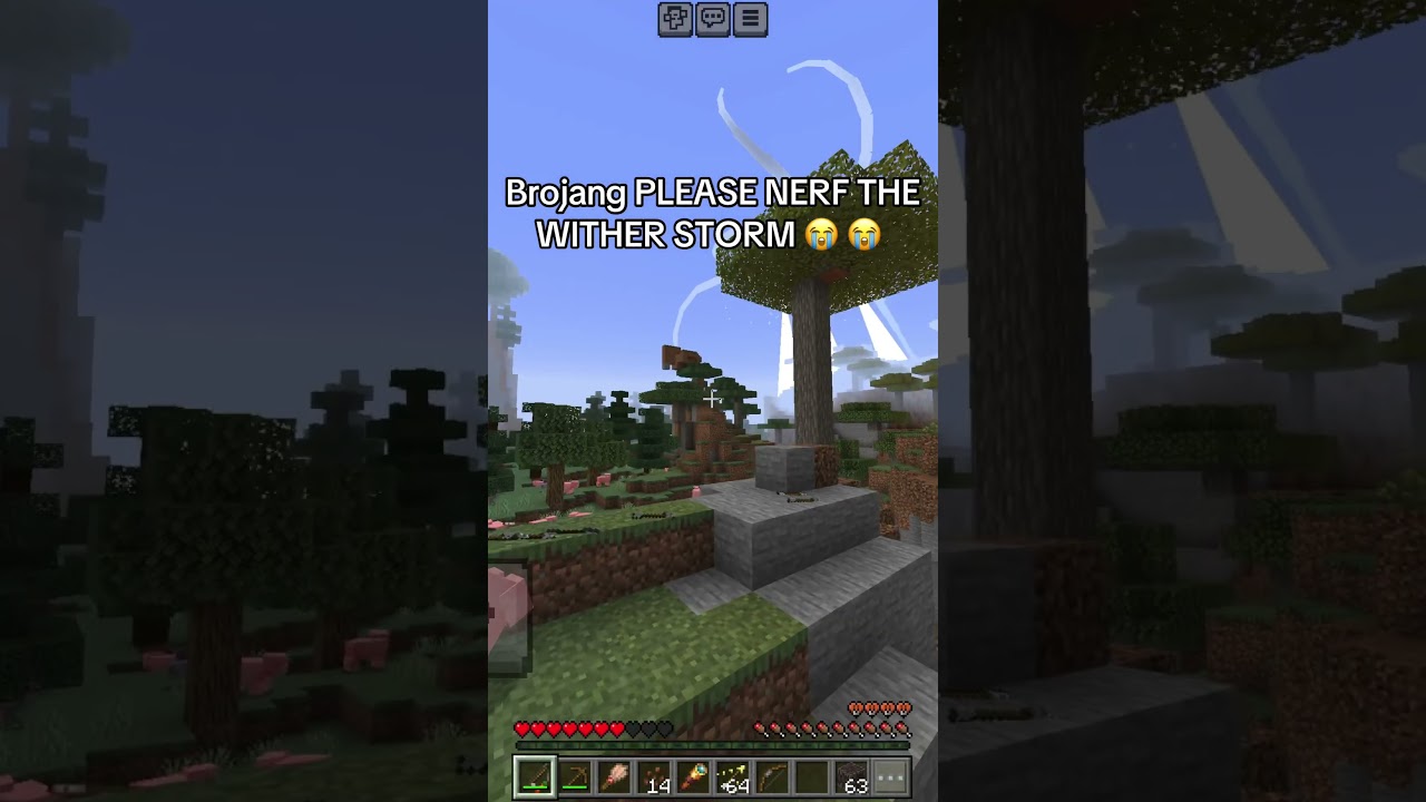 PLEASE NERF WITHER STORM 🙏 😭(Mod name: Flizers wither storm mod) #minecraft #brojang #emergencypig