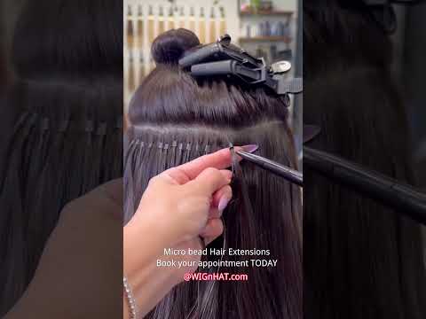 Micro bead hair extensions #wignhat #microbeadextensions #hairextensions
