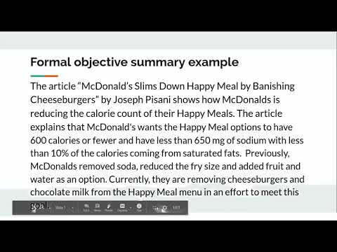 Objective Summary Video Lesson