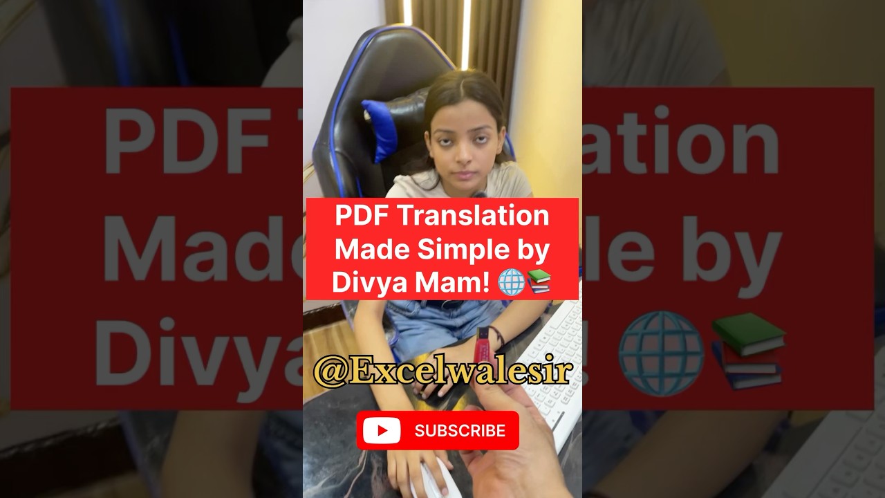 From English to Hindi PDF – Magic Trick by Divya Mam! 🎩📖🇮🇳 #excelwalesir #computertricks