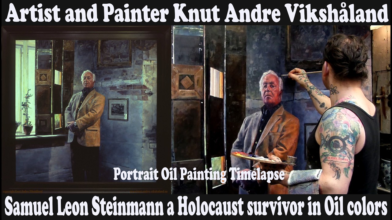 Portrait Oil painting Timelapse - Samuel LSteinmann a Holocaust survivor - Art Knut Andre Vikshåland