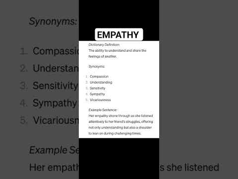 Vocabulary series,Word 36 "empathy". #empathymeaning #englishvocabulary #IELTSvocabulary #viral