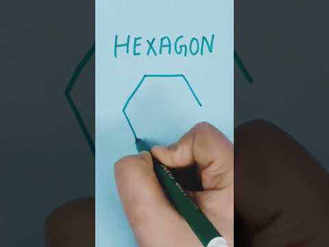 how to draw hexagon shape #drawing #shapes #math #hexagon #shortfeed #shorts
