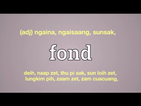 fond meaning in English Ngawn