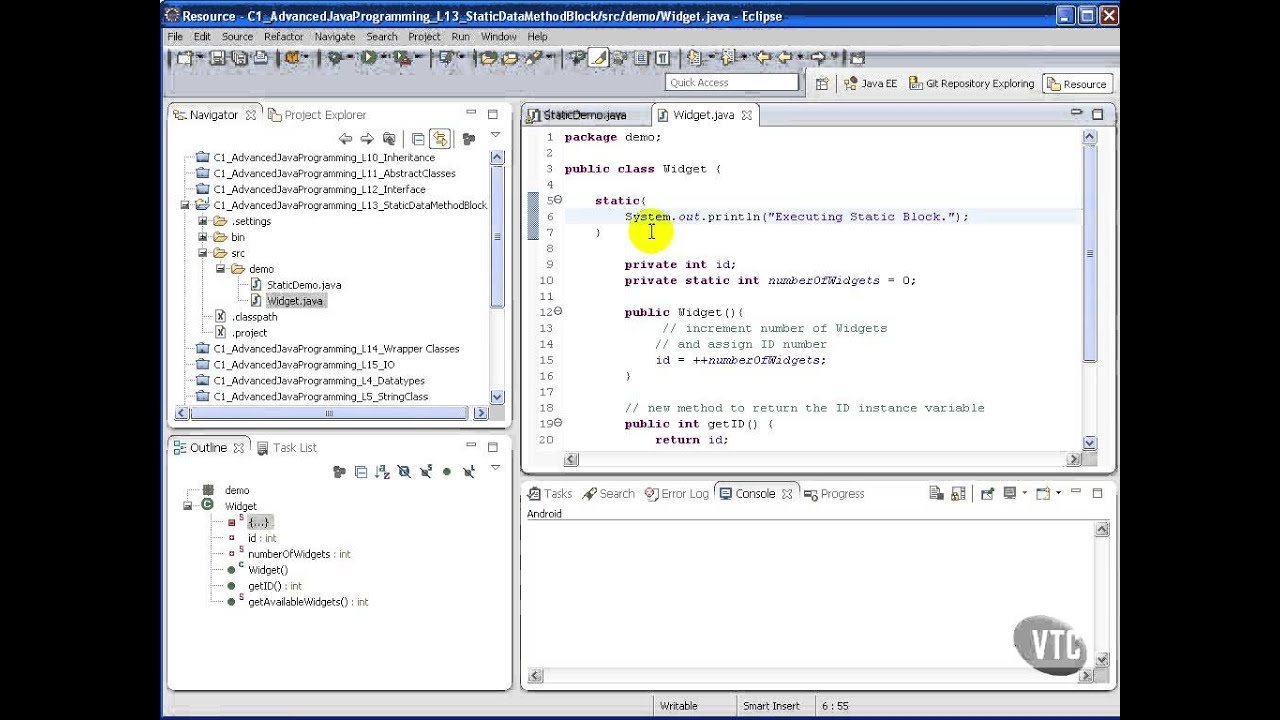 Advanced Java tutorial - Static Data Methods Blocks