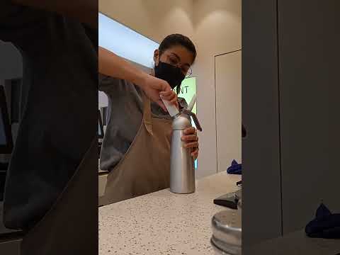 How to use whip cream dispenser. #barista #baristalife #coffee #whippedcream #charger