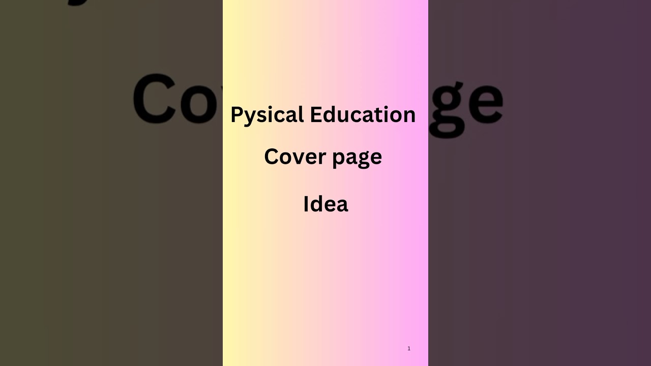 Physical education cover page #canva #booktok #project #logodesign #school #education #english #phy