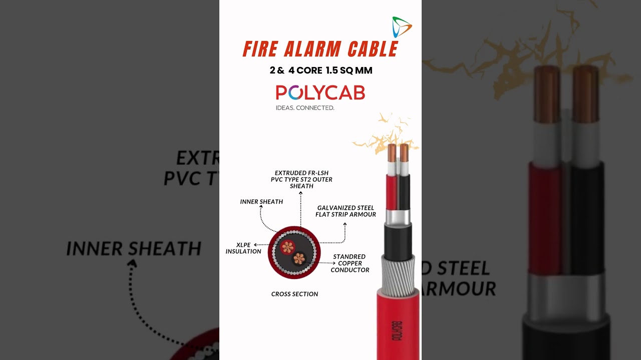 Fire Cable  Polycab Fire-Alarm Cable (2 & 4 Core, 1.5 sq mm, FR-LSH | Ajit Power Solutions