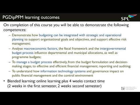 Postgraduate Diploma in Public Finance Management Introductory Video