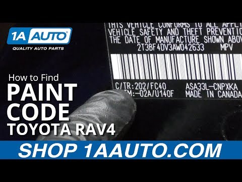 How to Find Paint Code 05-16 Toyota RAV4