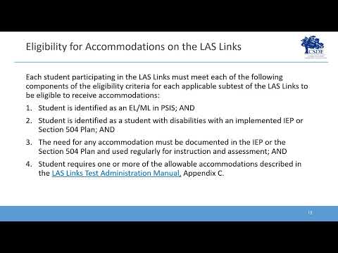 2023-24 Accessibility Guidelines for the LAS Links Online Administration Training
