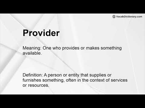 Provider Meaning